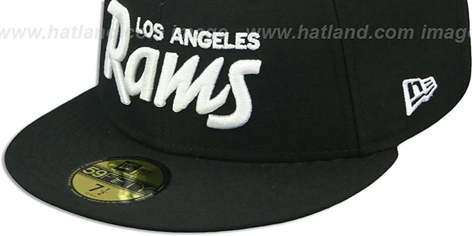 Los Angeles Rams SCRIPT TEAM-BASIC Black-White Fitted Hat