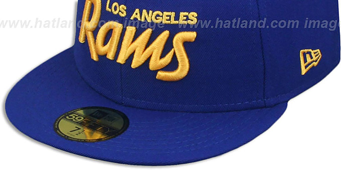 Los Angeles Rams SCRIPT TEAM-BASIC Royal-Gold Fitted Hat