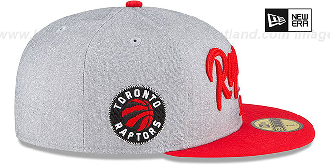 Toronto Raptors ROPE STITCH DRAFT Grey-Red Fitted Hat