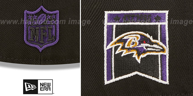Baltimore Ravens BANNER SIDE-PATCH Black Fitted Hat