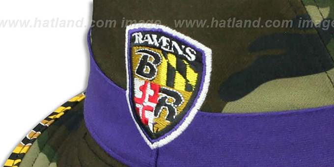 Baltimore Ravens ARMY CAMO MARYLAND FLAG BUCKET Hat