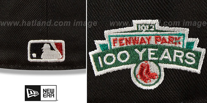 Boston Red Sox METALLIC LOGO SIDE-PATCH Black Fitted Hat