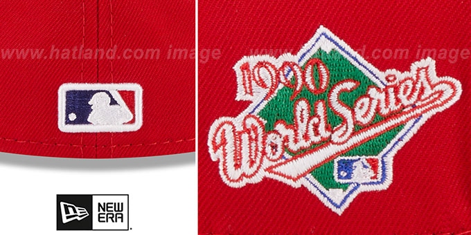 Cincinnati Reds 1990 WORLD SERIES SIDE-PATCH UP Fitted Hat
