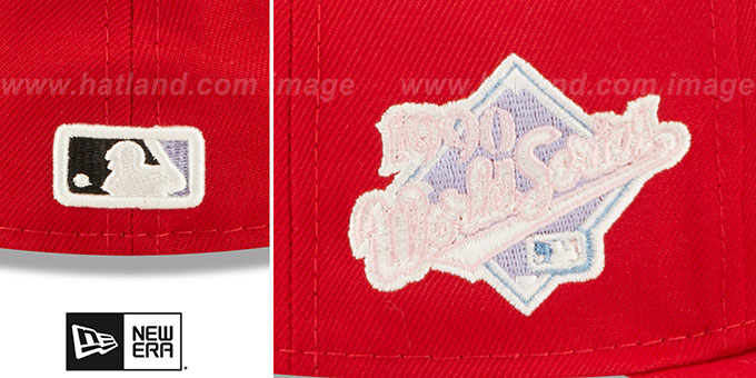 Cincinnati Reds 1990 WS POP-SWEAT Red-Lavender Fitted Hat