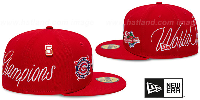 Cincinnati Reds HISTORIC CHAMPIONS Red Fitted Hat by New Era