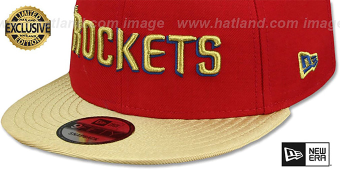 Houston Rockets SWINGMAN SNAPBACK Red-Gold Hat by New Era