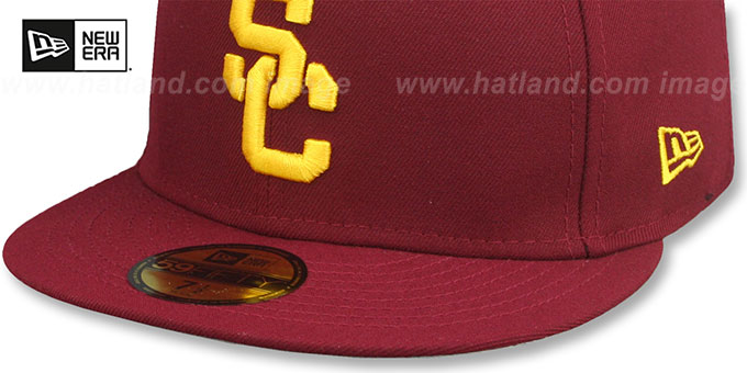 Southern Cal NCAA TEAM-BASIC Burgundy Fitted Hat by New Era