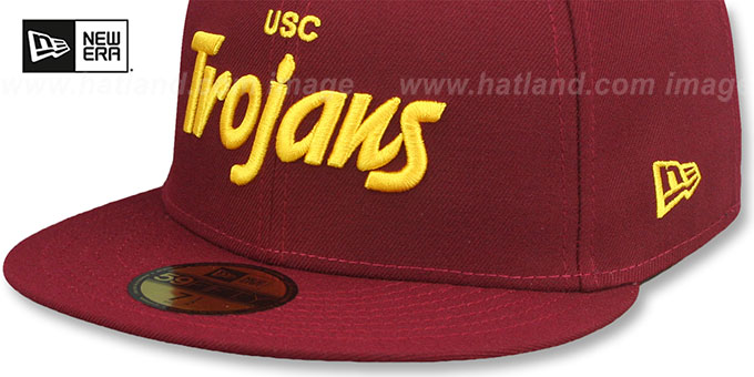 Southern California Southern Cal NCAA TEAM-SCRIPT Burgundy Fitted