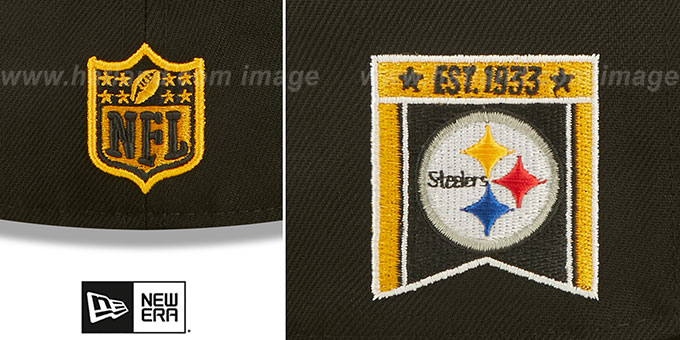 Pittsburgh Steelers BANNER SIDE-PATCH Black Fitted Hat