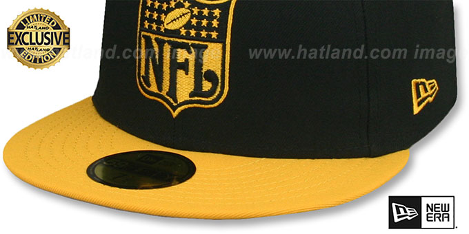 Pittsburgh Steelers THROWBACK NFL SHIELD-BASIC Black-Gold Fitted