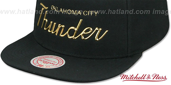 Oklahoma City Thunder LIQUID METALLIC SCRIPT SNAPBACK Black-Gold