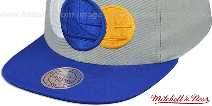 Warriors TRIPLE-LOGO STACK SNAPBACK Grey-Royal Hat
