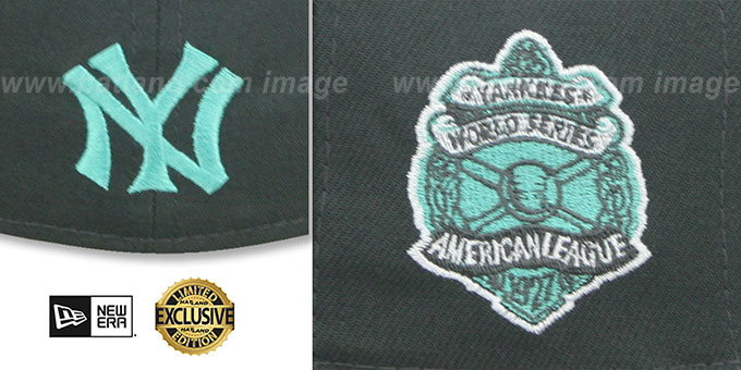 New York Yankees MURDERERS ROW PATCH-BOTTOM Charcoal-Mint Fitted