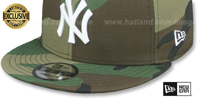 New York Yankees TEAM-BASIC SNAPBACK Army Camo-White Hat