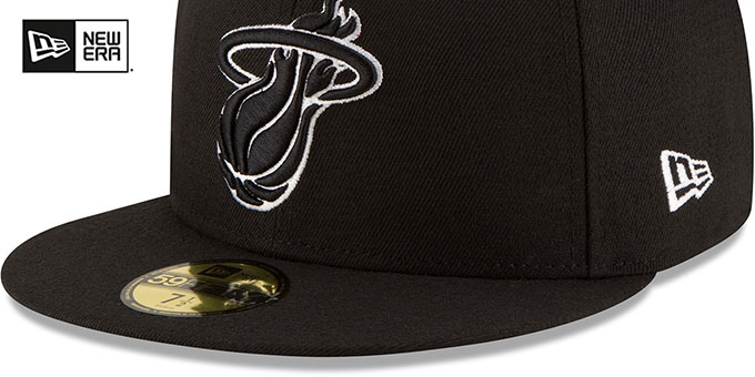 Miami Heat NBA TEAM-BASIC Black-White Fitted Hat by New Era